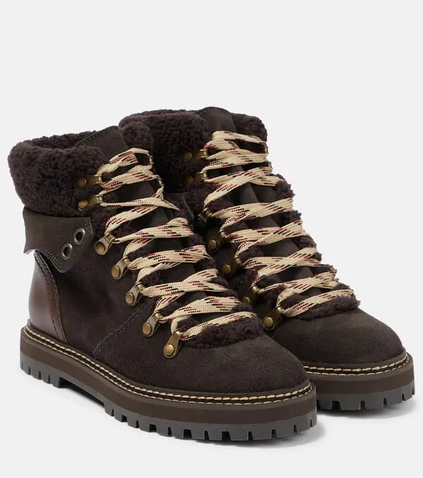 See By Chloé Eileen Suede Hiking Boots - Brown