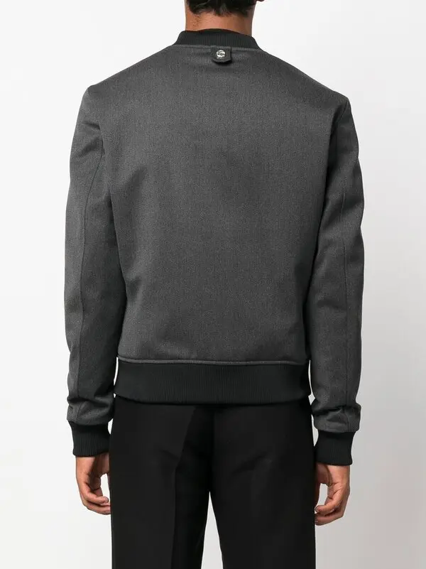 BILLIONAIRE Crest-motif Bomber Jacket - Grey