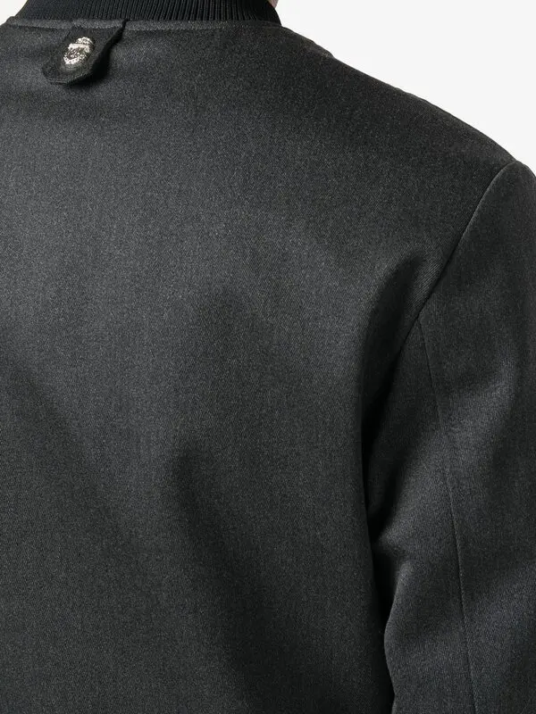 BILLIONAIRE Crest-motif Bomber Jacket - Grey