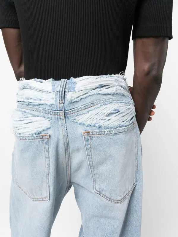 DIESEL® Ripped Straight-leg Jeans