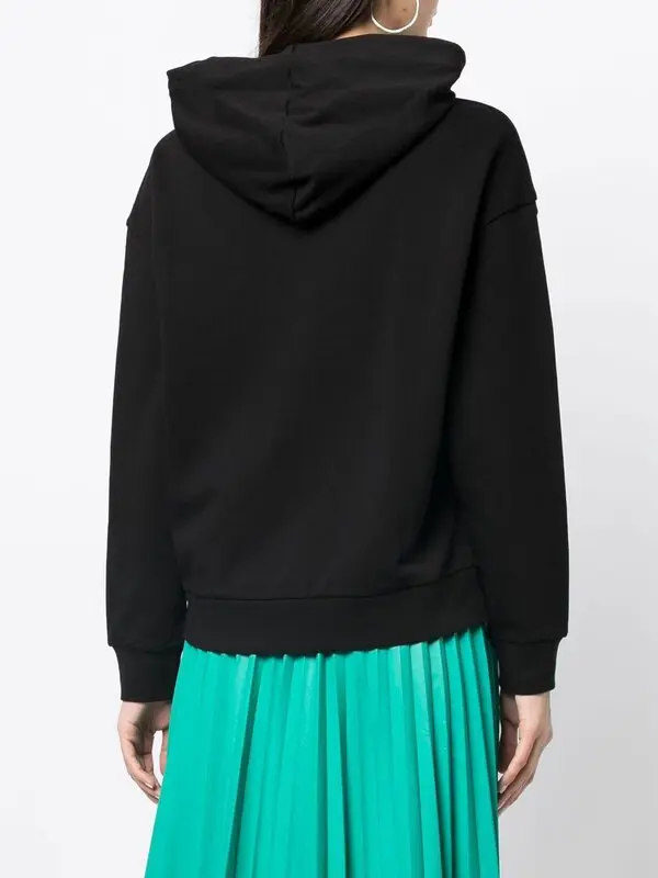 Armani Exchange Logo-embroidered Rib-trimmed Hoodie