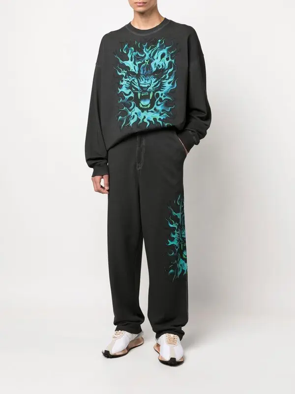 Roberto Cavalli Graphic-print Straight Trousers