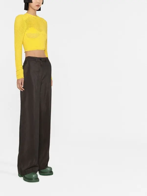AMBUSH Crochet Hearts Cropped Jumper