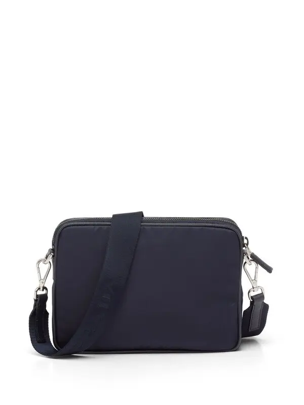 Prada Re-nylon And Saffiano Leather Shoulder Bag With Detachable Pouch - Blue