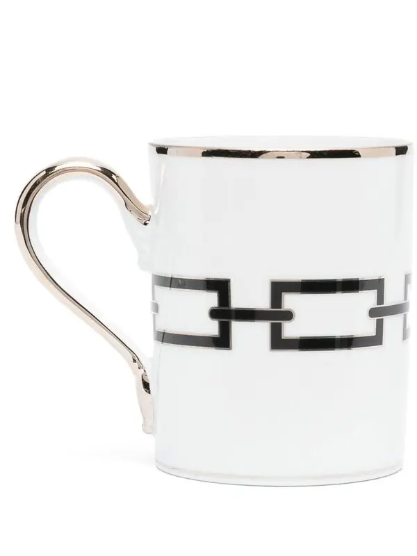 GINORI 1735 Chain-print Porcelain Mug - White