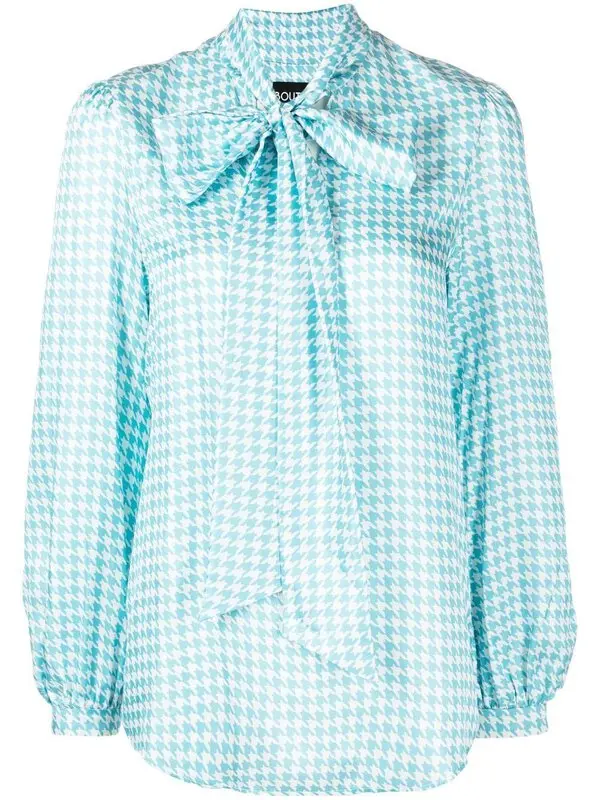 Moschino Houndstooth Satin Blouse