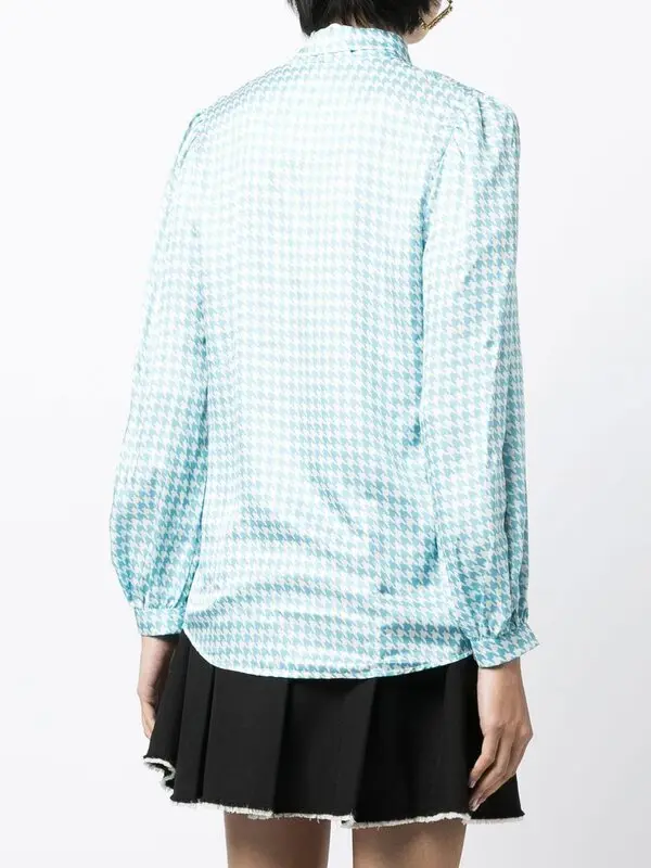 Moschino Houndstooth Satin Blouse