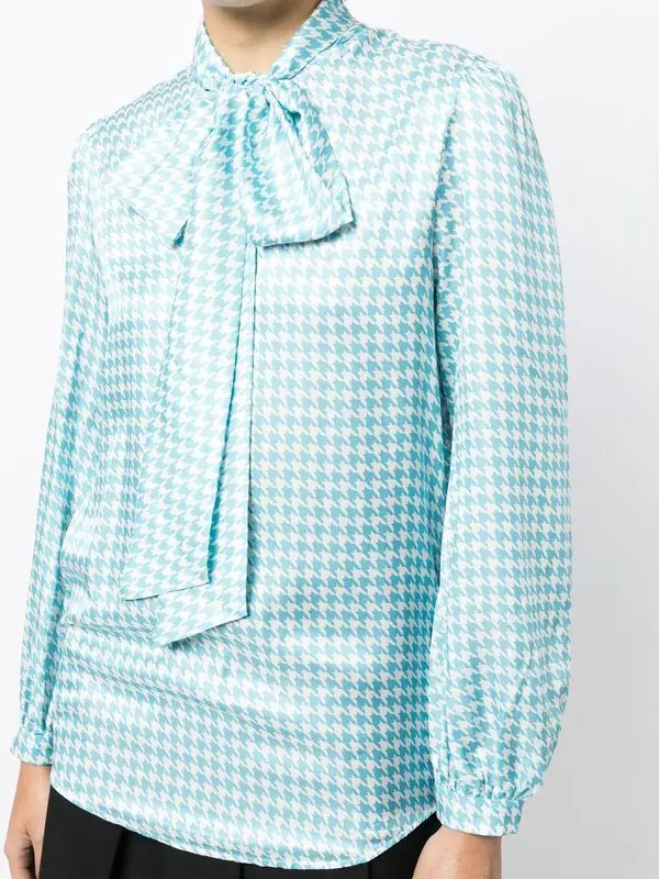 Moschino Houndstooth Satin Blouse