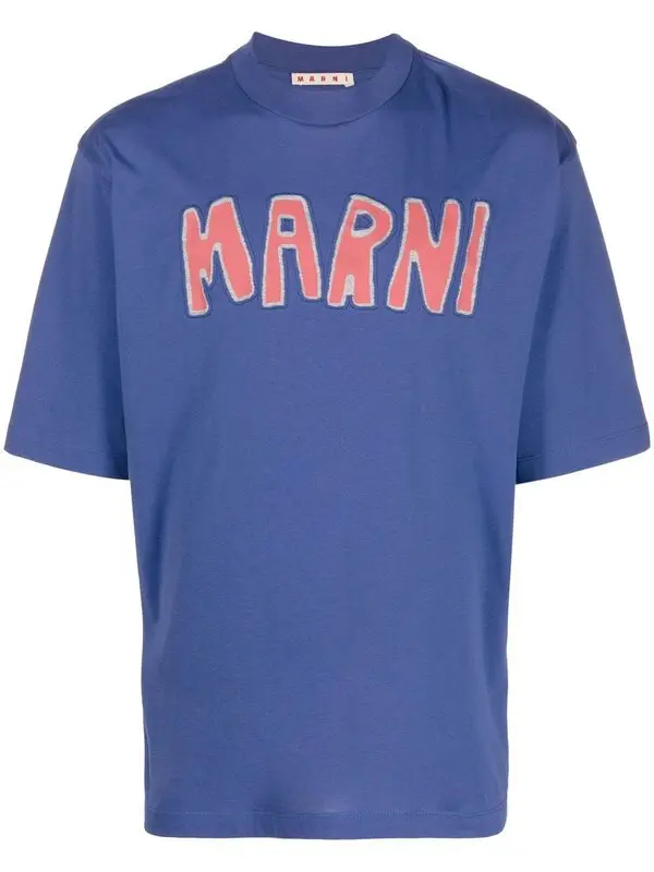 Marni Logo-print Short-sleeved T-shirt - Blue