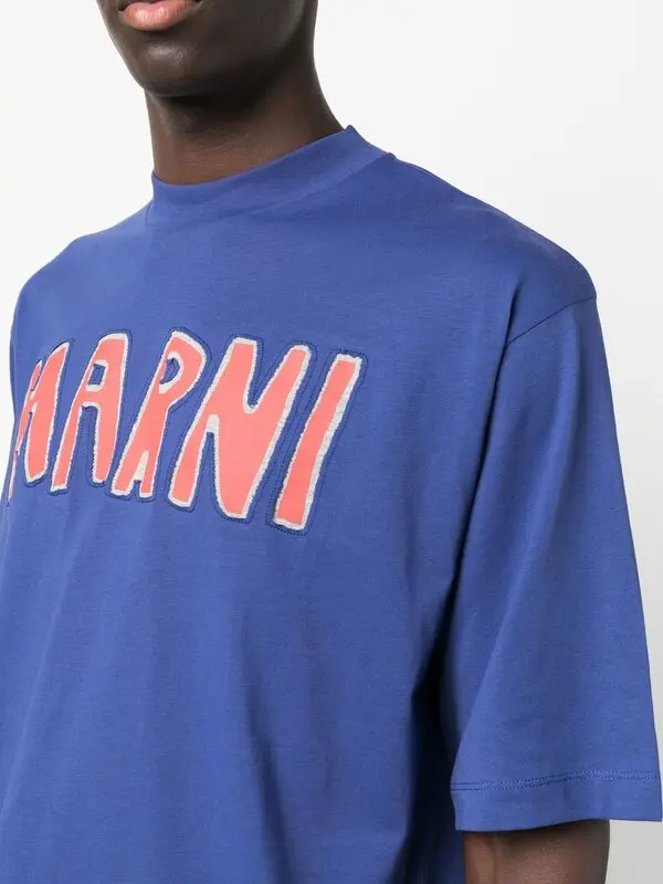 Marni Logo-print Short-sleeved T-shirt - Blue