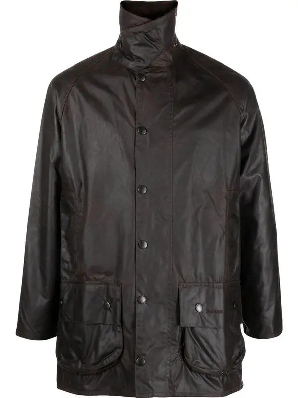 Barbour Waxed Cotton Corduroy Collar Jacket - Brown