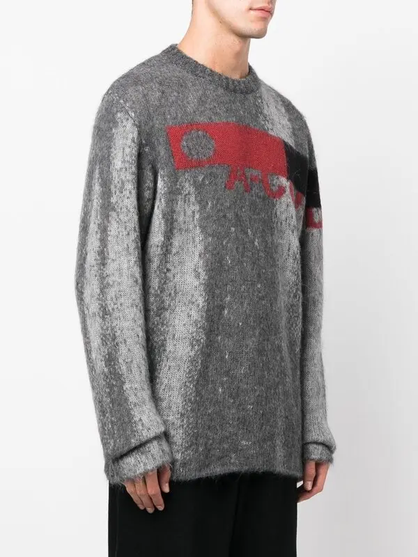 A-COLD-WALL* Sprayed-effect Logo-jacquard Jumper - Grey