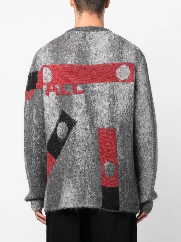 A-COLD-WALL* Sprayed-effect Logo-jacquard Jumper - Grey