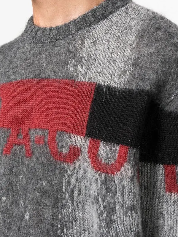 A-COLD-WALL* Sprayed-effect Logo-jacquard Jumper - Grey
