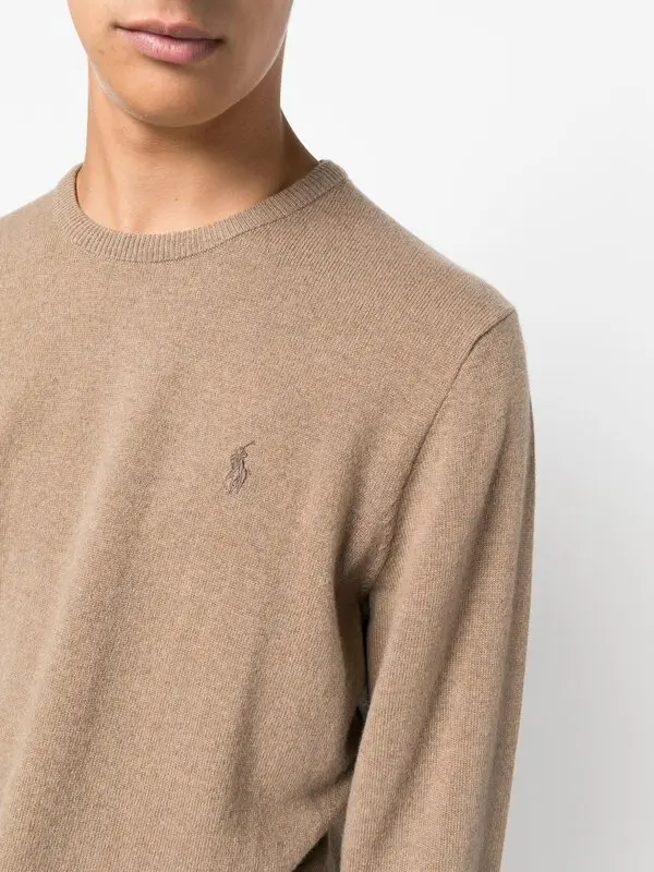 Polo Ralph Lauren Polo Pony-embroidered Wool Jumper - Brown