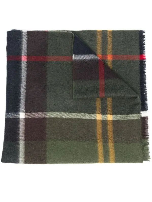 Barbour Tartan-pattern Wool Scarf