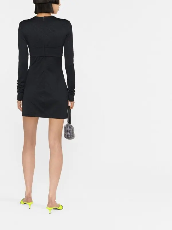 AMBUSH Monogram-jacquard Mini Dress - Black