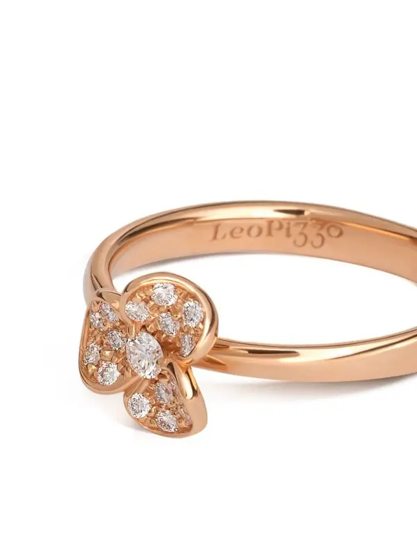 LEO PIZZO 18k Rose Gold Diamond Flora Cocktail Ring - Pink