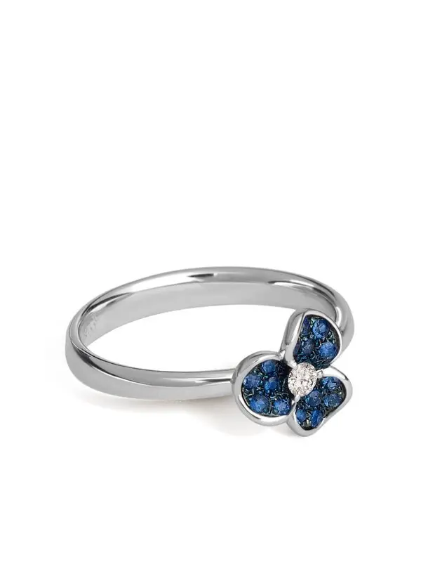 LEO PIZZO 18k White Gold Sapphire Flora Ring