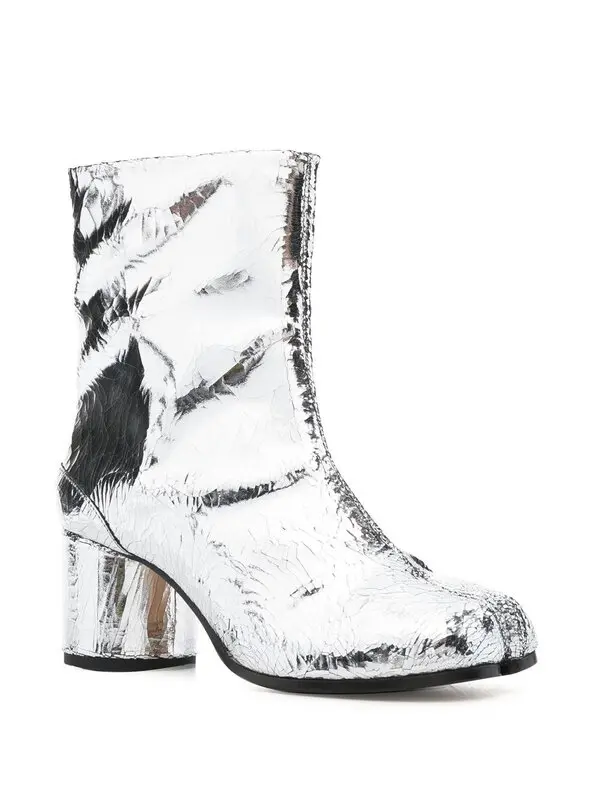 MAISON MARGIELA Tabi 60mm Mirror-effect Ankle Boots - Silver