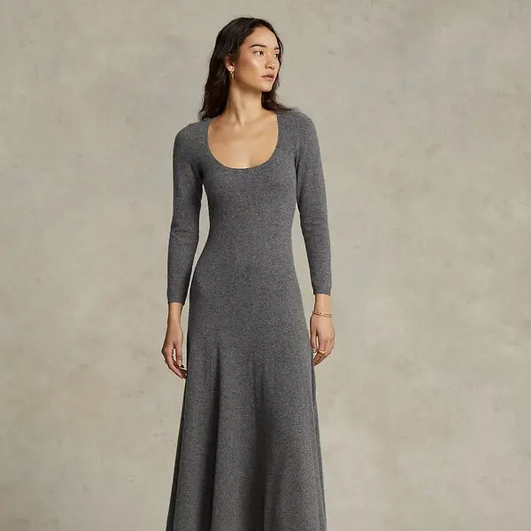 ralph lauren fit and flare sweater dress Boho Loose Fit Midi Dress – Yaknyetiretail main image 1