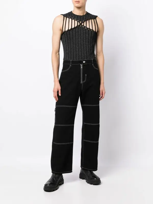 DION LEE Braided-detail Knit Top