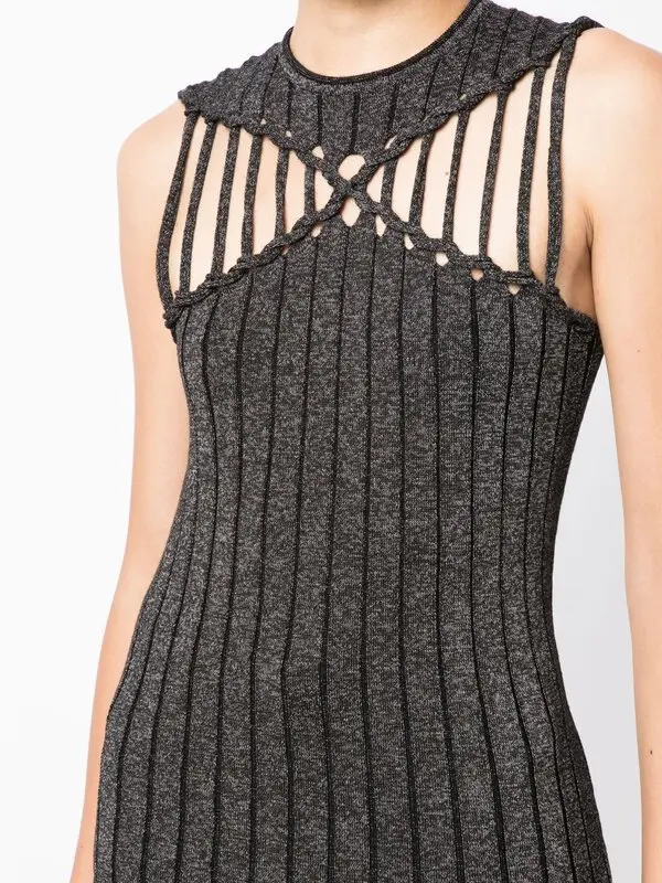DION LEE Braided-detail Knit Top