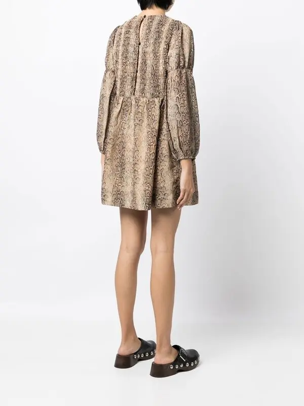 GANNI Snake-print Mini Dress