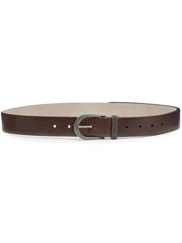 Brunello Cucinelli Grained Leather Belt - Brown