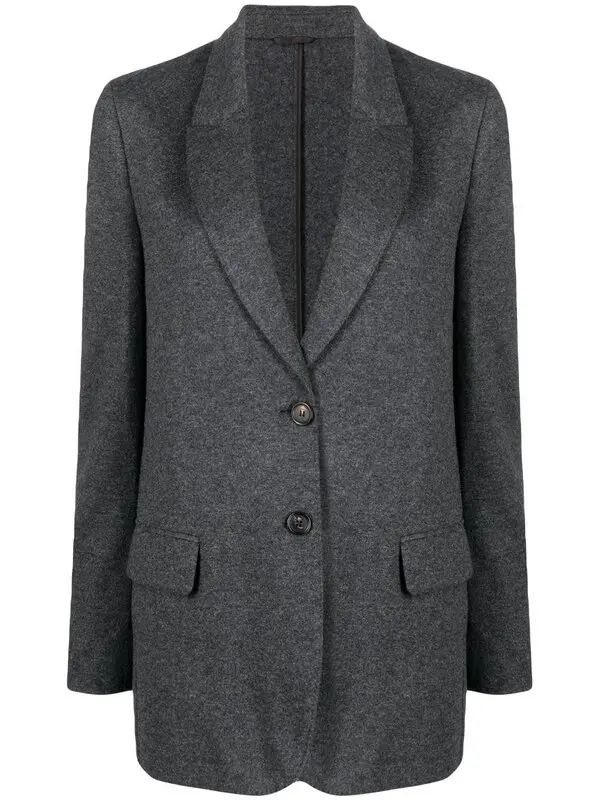 Brunello Cucinelli Single-breasted Cashmere Blazer - Grey