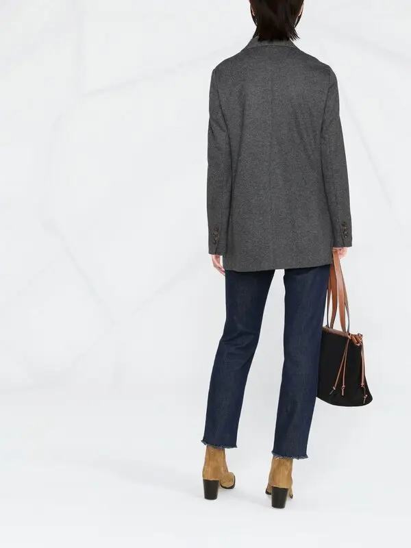 Brunello Cucinelli Single-breasted Cashmere Blazer - Grey