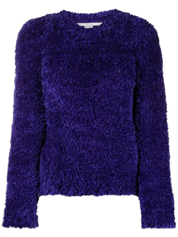 Stella McCartney Textured Cropped Jumper - Purple