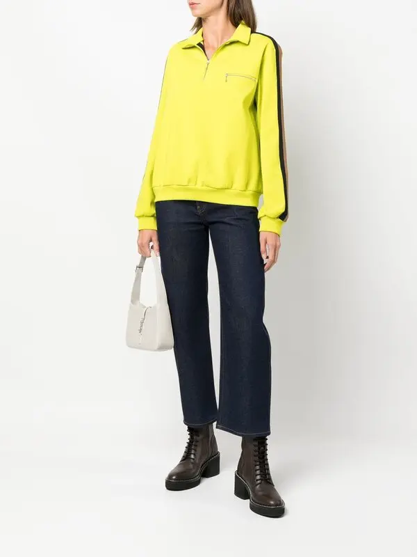 Tory Burch Side-stripe Detail Sweatshirt - Green