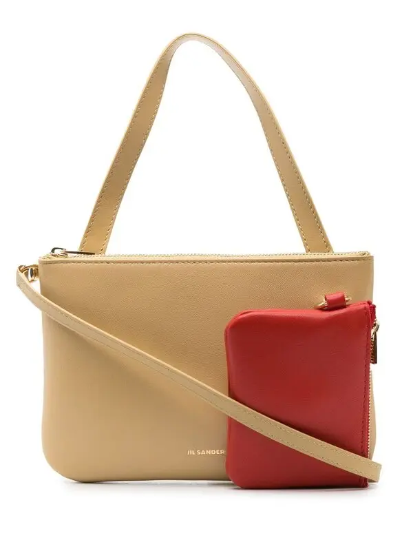 JIL SANDER Leather Crossbody Bag With Coin Purse - Neutrals