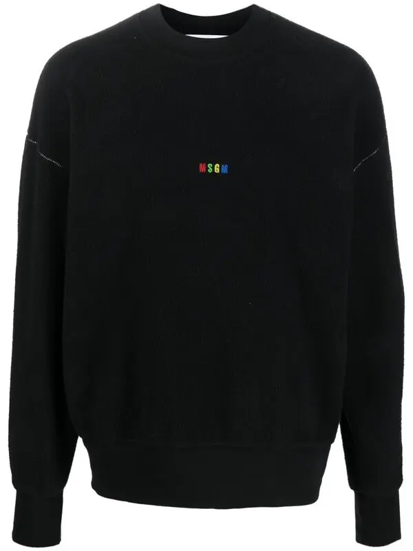 MSGM Logo-embroidered Fleece Sweatshirt
