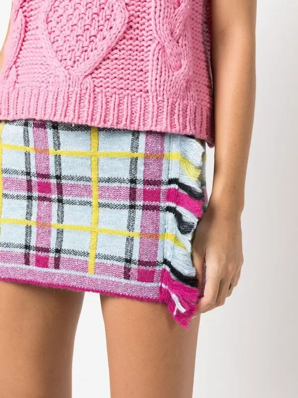 CORMIO Checked Wool-blend Mini Skirt