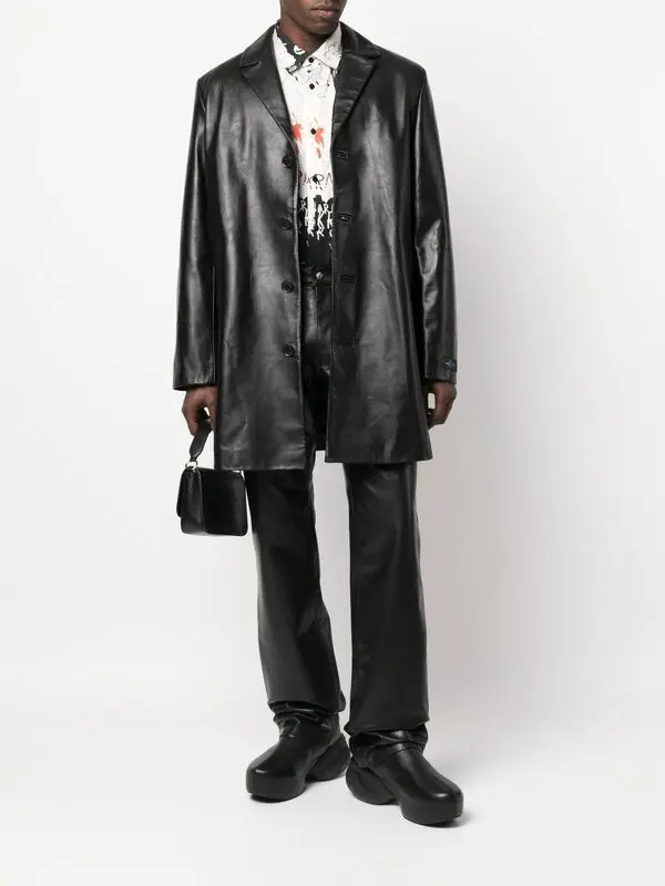 MISBHV Slight-flare Leather Trousers
