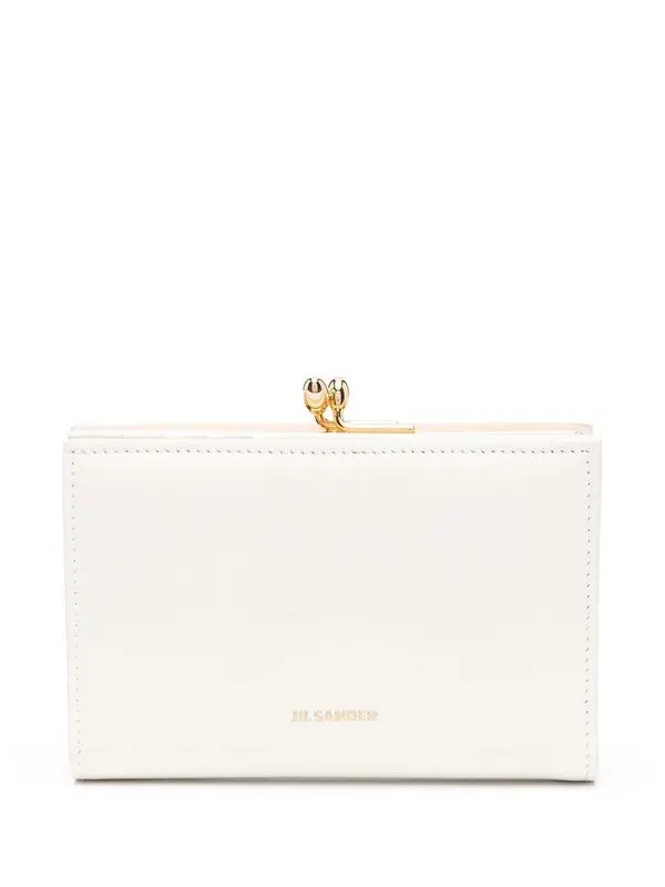 JIL SANDER Logo-detail Leather Purse - White