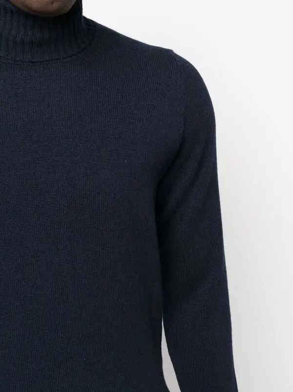 DRUMOHR Cashmere Roll Neck Jumper - Blue