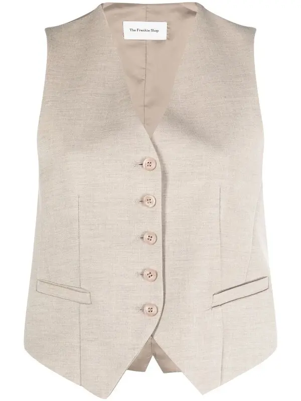 THE FRANKIE SHOP Gelso Tailored Waistcoat - Neutrals