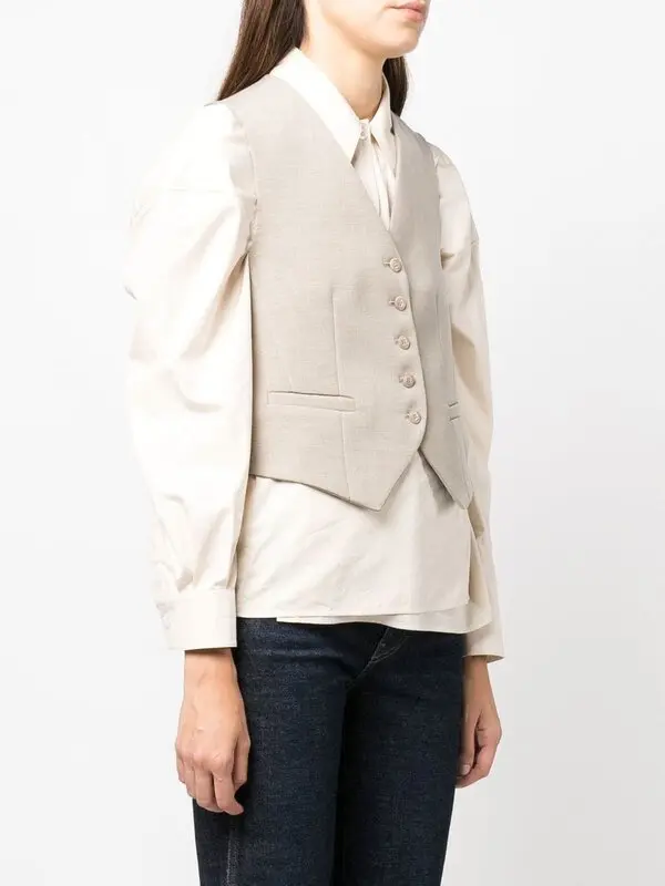 THE FRANKIE SHOP Gelso Tailored Waistcoat - Neutrals