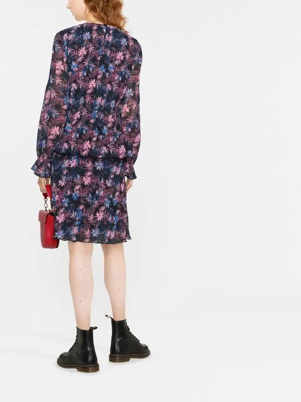 GANNI Floral-print Long-sleeved Blouse