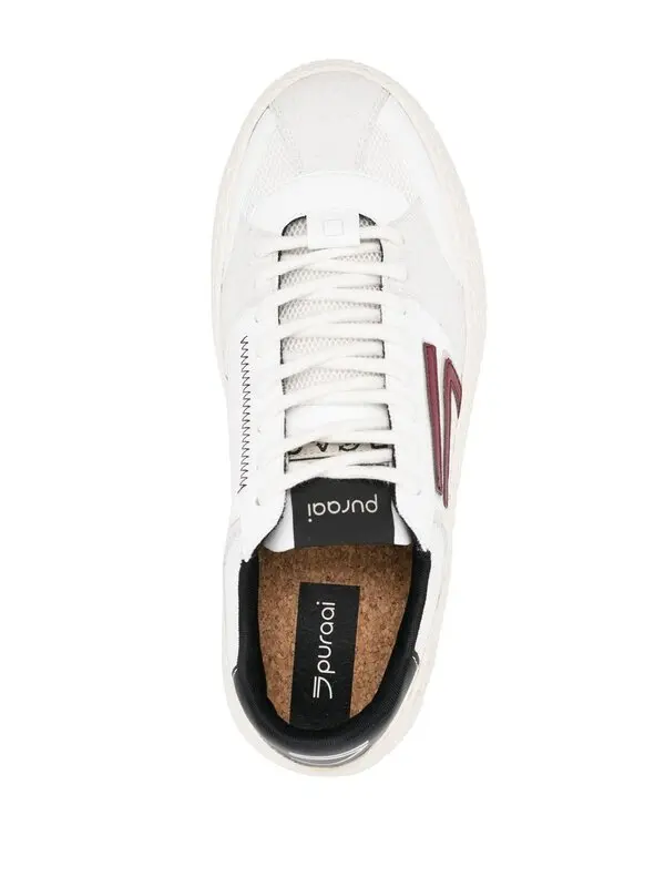 PURAAI Logo-patch Panelled Sneakers - White
