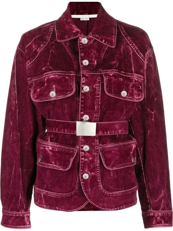 Stella McCartney Flocked Velvet Belted Jacket