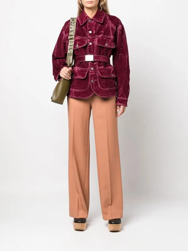 Stella McCartney Flocked Velvet Belted Jacket