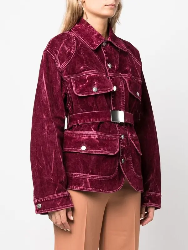 Stella McCartney Flocked Velvet Belted Jacket