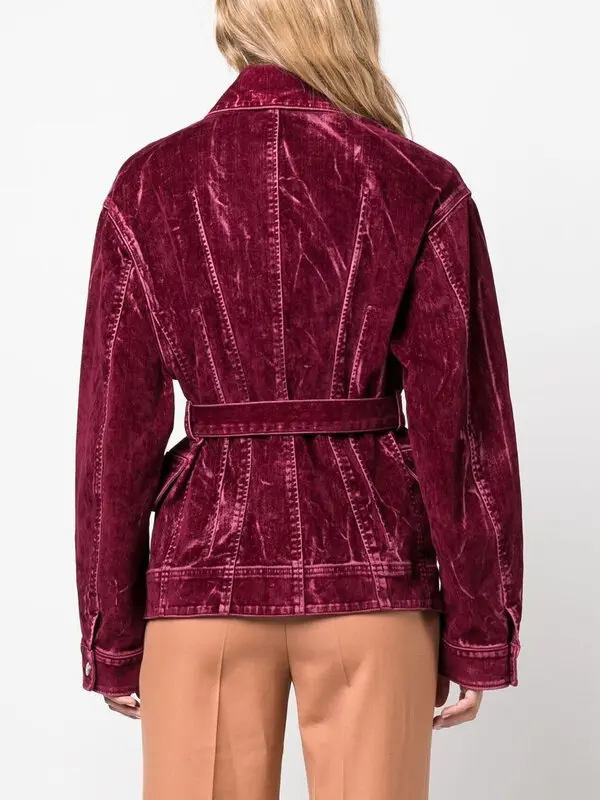Stella McCartney Flocked Velvet Belted Jacket