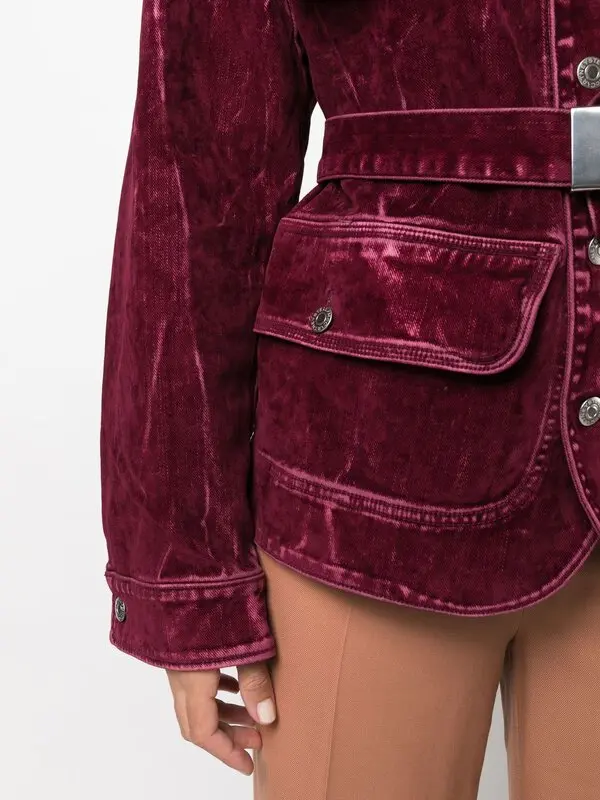 Stella McCartney Flocked Velvet Belted Jacket