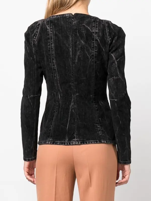 Stella McCartney Flocked Velvet Denim Blouse