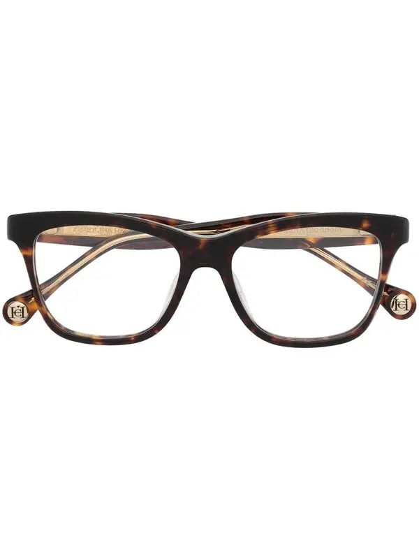Carolina Herrera Tortoise Square Eyeglasses - Brown